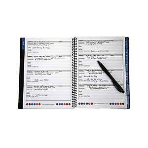 RE-FOCUS Password Book with Alphabetical Tabs 10"x7.5" Spiral Bound Credentials keeper Saves All Internet Login Details (Black)