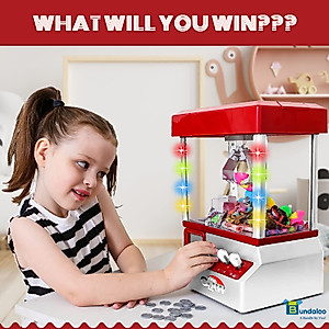 Bundaloo Claw Machine Arcade Game with Sound, Cool Fun Mini Candy Grabber Prize Dispenser Vending Toy for Kids, Boys & Girls (The Original Claw W/Lights)