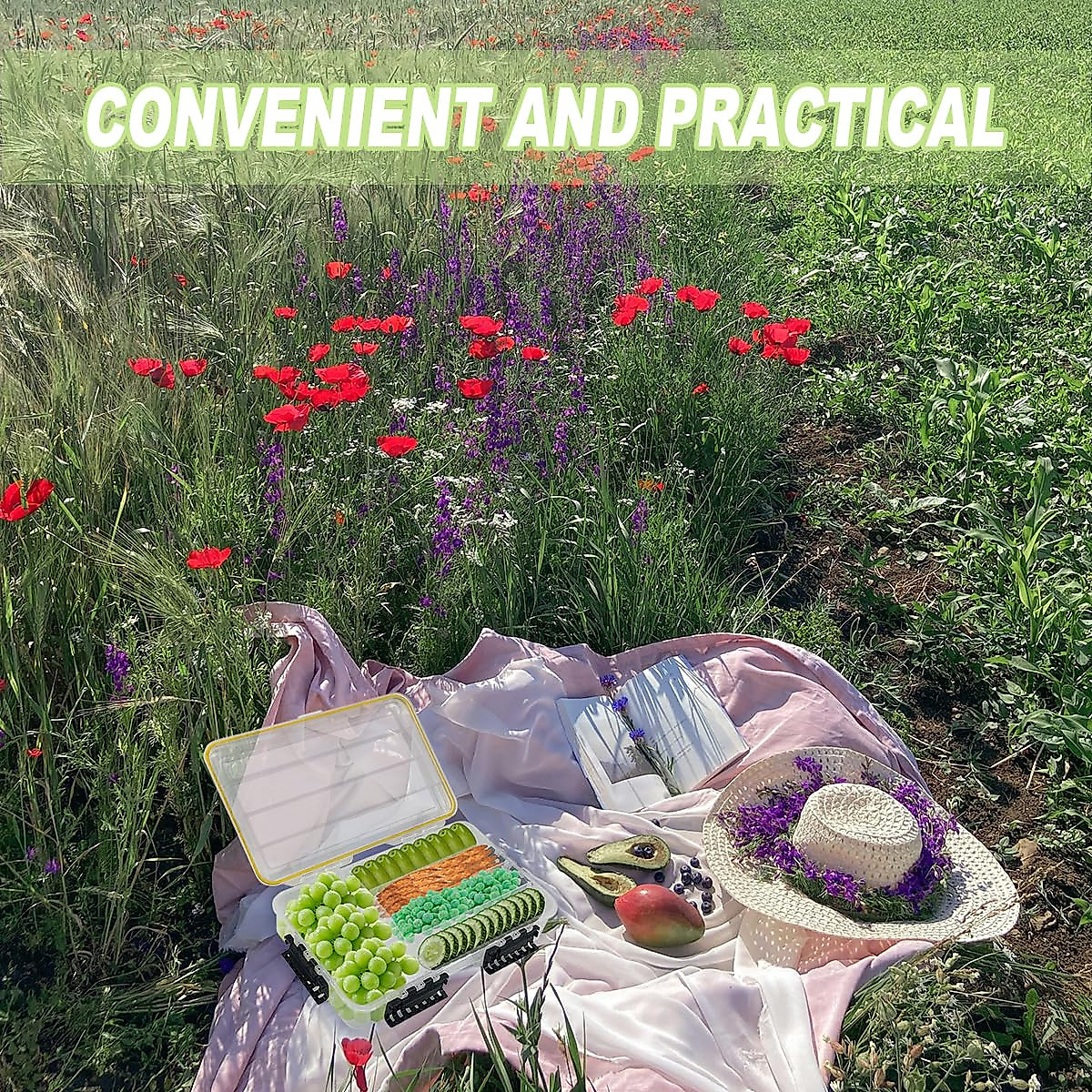 Zansens Travel Charcuterie Board with Lid,Snackle Box Container,Tackle Box for Snacks,Removable Dividers,Snacklebox,Keep Snacks Dry and Fresh,For Beaches, Picnics, Parties Organizer for Refrigerator