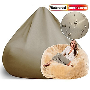 SXBCyan Round Waterproof Sofa Bed Inner Liner Cover Beanbag Pouf Insert Lining Case Cushion Pillowcase Wash Bag (Color : Waterproof Liner, Size : 45x30cm)