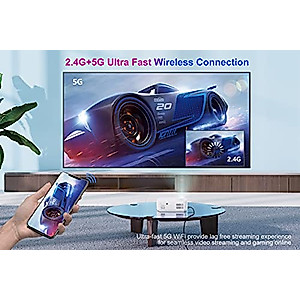 [Electric-Focus] Projector 5G WiFi and 5.1 Bluetooth 4K-Support:480 ANSI Native 1080P 18000L 400'' ONOAYO Outdoor Portable Projector, ±50°4P/4D Keystone&50% Zoom, Full Sealed Optical Home Projector