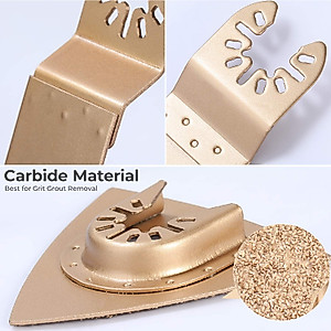 Diamond Oscillating Tool Blades, Ohuhu 7PCS Universal Grit Multitool Saw Blades Set for Tile Grout Mortar Concrete Masonry Removal