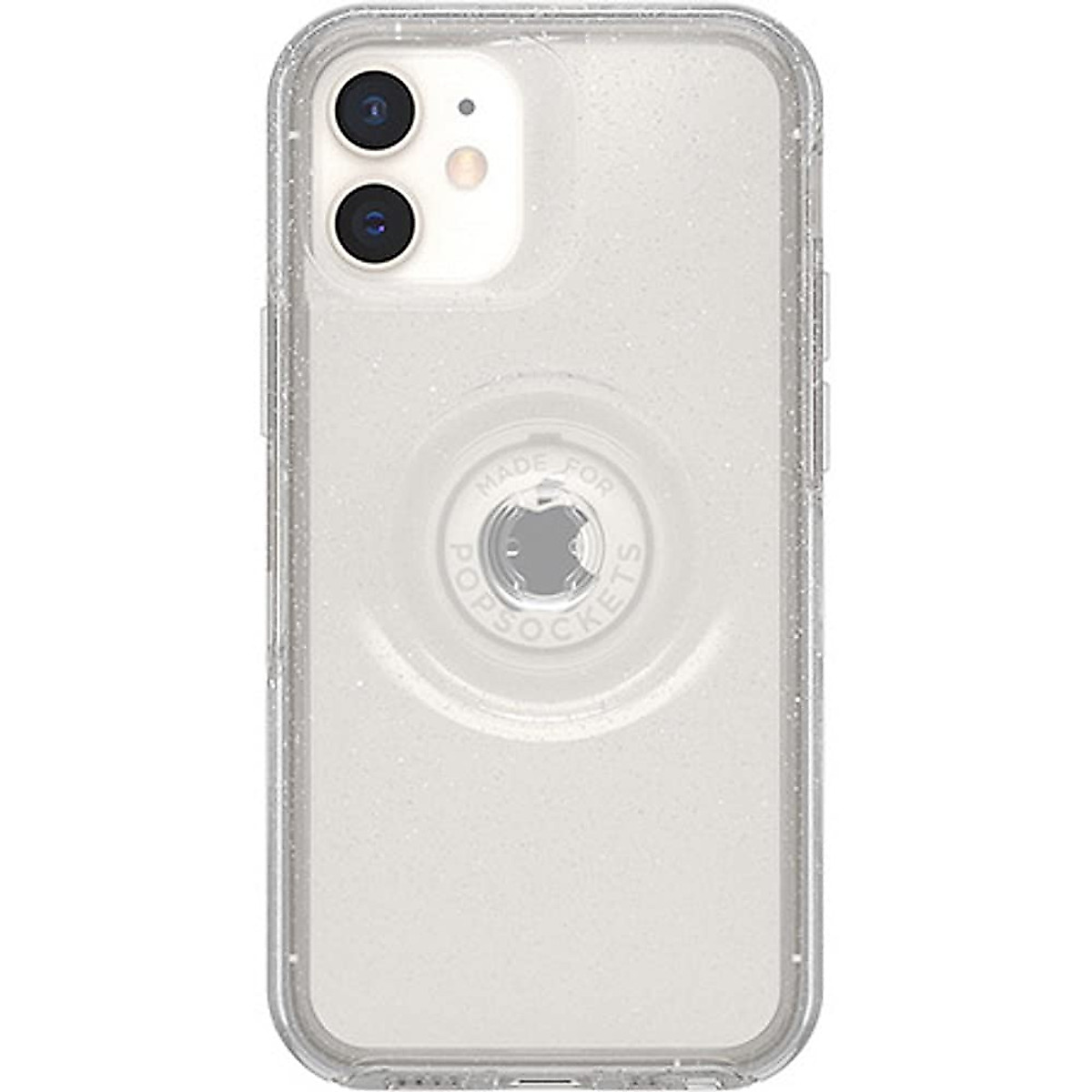 OtterBox + Pop Symmetry Series Clear Case for iPhone 12 Mini, Retail Packaging - Stardust (Silver Flake/Clear) with Stardust Pop