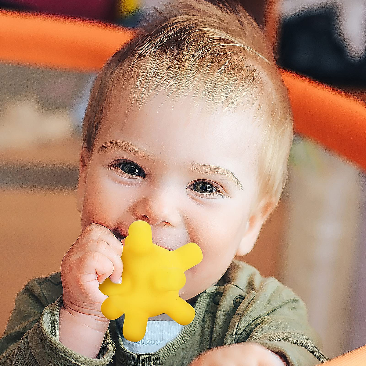6pc Sensory Balls for Kids - Textured Multi Ball Set for Babies & Toddlers, Squeezy Tactile Sensory Toys with Stacking Cup, Stress Relief Toy for Kids, Easter Basket Stuffers Party Favors Gifts