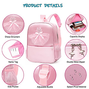 SEHXIM Cute Ballet Dance Backpack,Tutu Dress Dance Bag,Waterproof Bag Ballerina Duffle Bag Personalized dance bags Gym Bag. (Green)