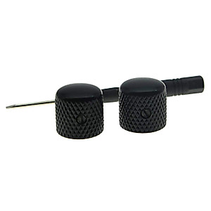KAISH Set of 2 Black Metal Guitar Dome Knobs Bass Knob with Set Screw for Telecaster/Tele Guitar