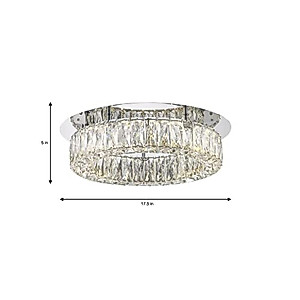 Keighley Crystal 100-Watt Polished Chrome Integrated LED Flush Mount
