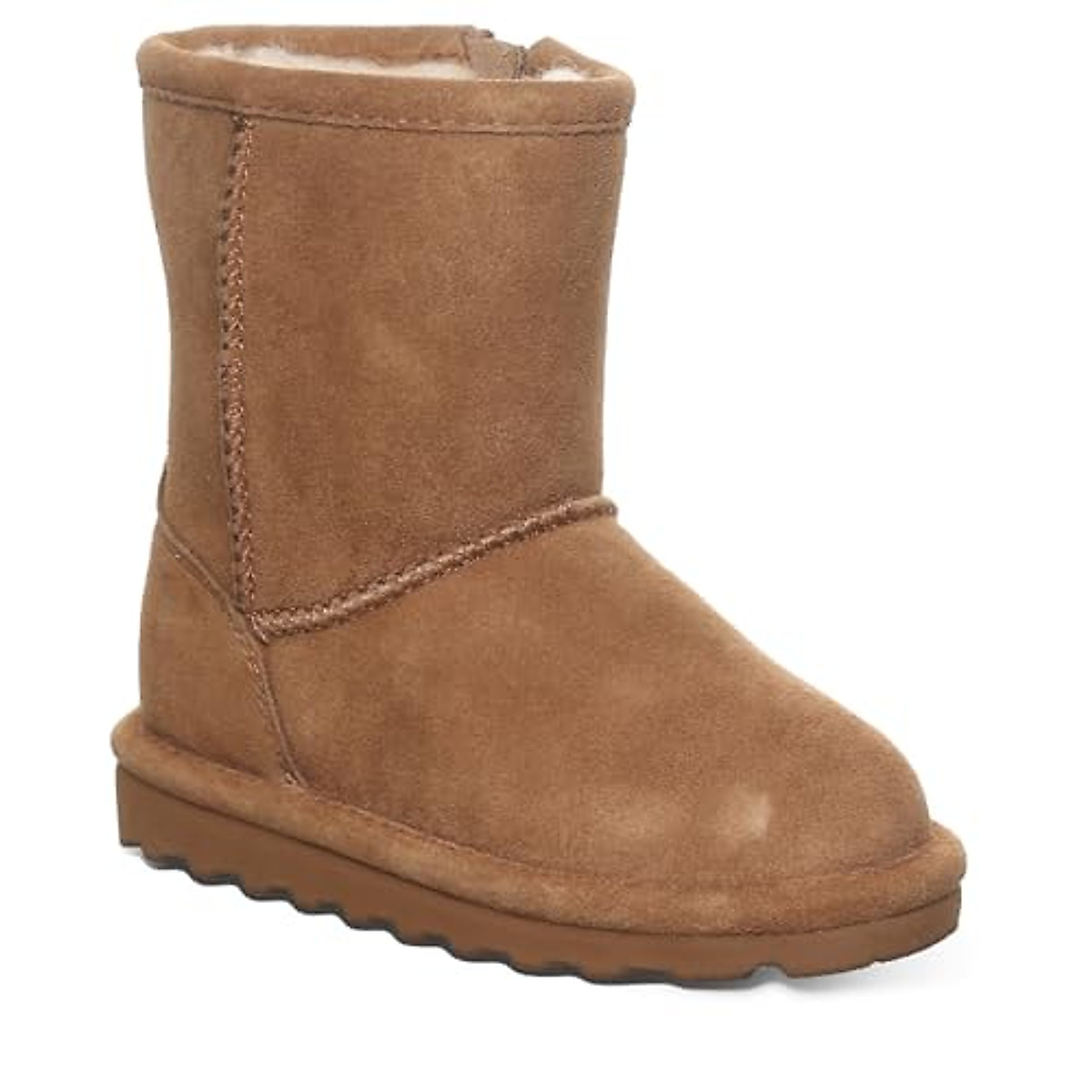 BEARPAW Elle Toddler Hickory Size 12 | Toddler's Boot Classic Suede with Zipper | Kid's Slip On Boot | Comfortable Winter Boot