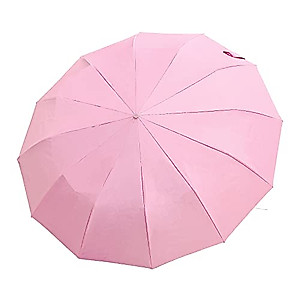 LGGETRICH Windproof Umbrella UPF 50+ UV Sun Travel Umbrella Auto Open Close Compact Folding Umbrella Blocking UV 99.99%，Pink