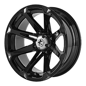 Powersports Bundle Full Set Of MSA M12 Diesel 15x7 4/137 10MM Wheels, Gloss Black