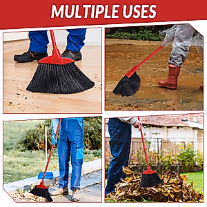 8 Pieces Broom Bulk Commercial Angle Broom Heavy Duty Indoor Outdoor Broom with Coated Metal Handle for Courtyard Garage Lobby Shop Home Kitchen Office Floor