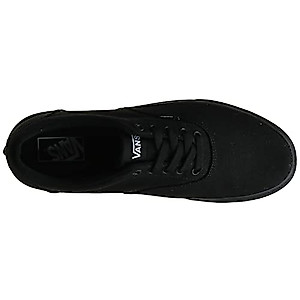 Vans Mens Authentic Canvas Sneakers Lace Up Casual Plimsolls Unisex Shoe - Black/Black - 12