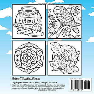 Bold and Easy Large Print Coloring Book: 40 Big and Simple Designs for Adults, Seniors and Beginners. Animals, Flowers, Food, Still Life, Simple Mandalas and more.