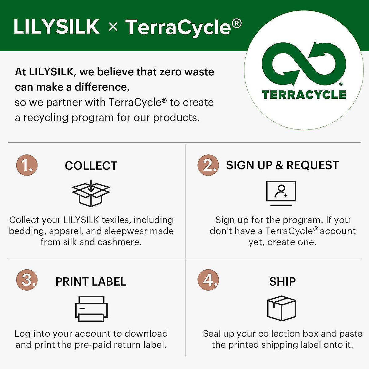 LILYSILK Silk Hair Scrunchies / Ties for Frizz & Breakage Prevention, 100% Mulberry, No Damage, Elastic ponytail Holders, 1Pc, Coffee