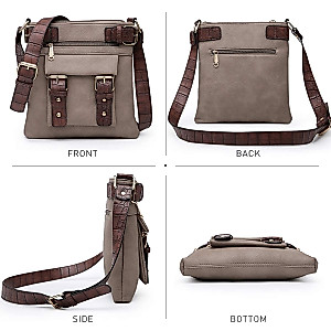 Dasein Top Belted Crossbody Bags for Women Soft Leather Messenger Bag Shoulder Bag Travel Purse