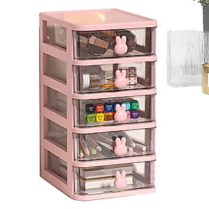 Dosulou Stackable Makeup Organizer and Storage - Clear Plasticss Storage Drawer with Pull-Out Handles | Multi-use Organizing Bins for Kitchen, Bedroom, Bathroom, Offices, Utensils, Makeup, Jewellery