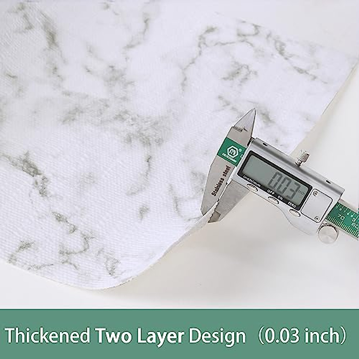 Drawer and Shelf Liner for Kitchen Cabinet: 12 in X 20 Ft Non Slip Waterproof Shelf Paper Non Adhesive Refrigerator Liners White Marble Easy Liners for Bathroom Cupboard with Knife Tape Measure