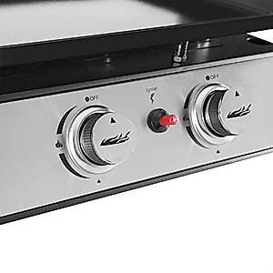 Royal Gourmet PD1301SC Portable Table Top 24-Inch Gas Grill, 3-Burner Propane Griddle, Regulator, Cover and Carry Bag Included, 25,500 BTU, for Outdoor Cooking while Camping or Tailgating, Black