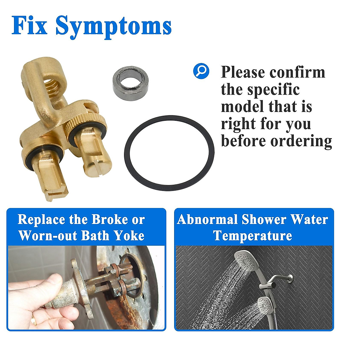 Alsoyixia 30092 Bath Yoke Replacement Part with Gasket, for Shower & Tub Valve Faucets