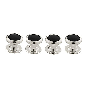 David Donahue Men's White Brass Black Onyx Flat Back Stud Set (4 Count) (ST854800)