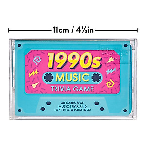 Ridley’s 1990s Music Trivia Card Game – Quiz Game for Adults and Kids – 2+ Players – Includes 40 Cards with Unique Questions – Fun Family Game – Makes a Great Gift