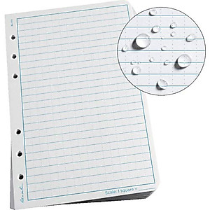 Rite In The Rain Weatherproof Loose Leaf Paper, 4 5/8" x 7", 32# White, Universal Pattern, 100 Sheet Pack (No. 372)