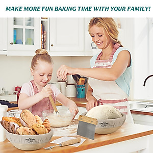 Banneton Bread Proofing Basket Set of 2,Sourdough Starter Kit,9" Round & 10" Oval,Sourdough Proofing Basket for Bread Making Kit,Bread Making Tools and Supplies,Gift for Bakers (9'' ROUND & ROUND)