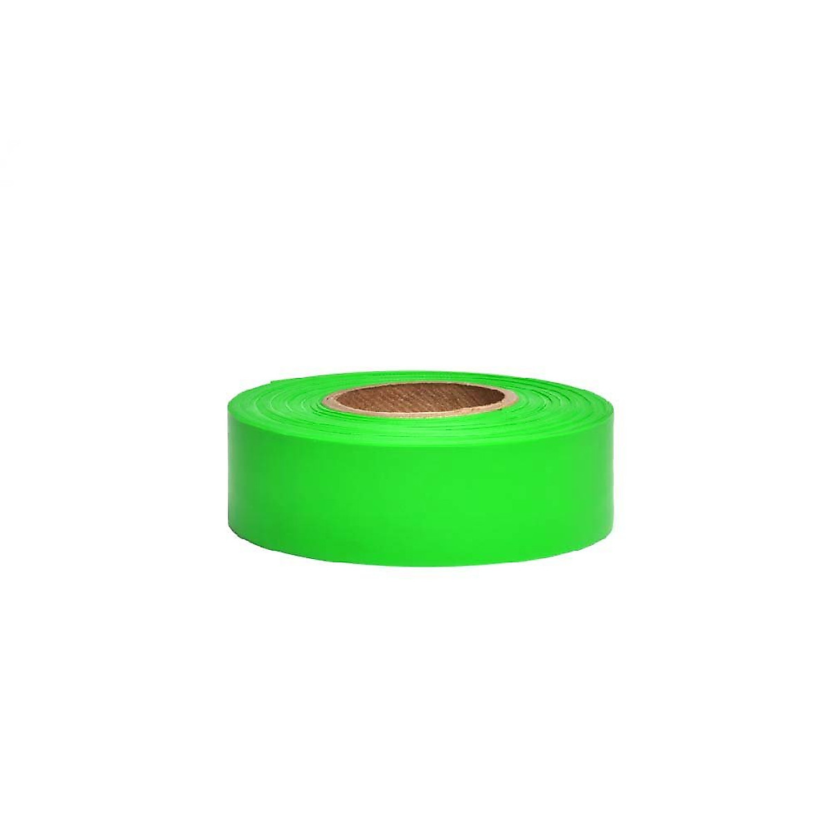 NMC FT22 Fluorescent Flagging Tape - 1.1875 in. x 150 ft., Green, Blank Non-Adhesive Vinyl Marker Tape, 3 mm Thickness