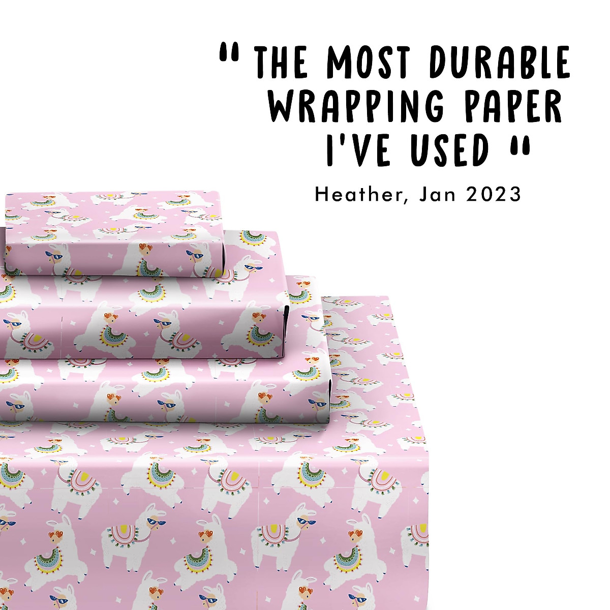 CENTRAL 23 - Llama Wrapping Paper - 6 Gift Wrap Sheets - Sassy Llamas - Pink - Birthday Wrap for Women Her Girls Teenagers