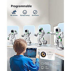 Ruko Robot Toys for Kids, Large Smart Remote Control Carle Robots with Voice and App Control, Music, Dance, Record, Programmable, Interactive, Gifts for Kids 4 5 6 7 8 9 Year Old Boys and Girls