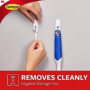 Command Medium Wire Toggle Hooks, Damage Free Hanging Wall Hooks with Adhesive Strips, No Tools Wall Hooks for Hanging Organizational Items in Living Spaces, 7 White Hooks and 8 Command Strips