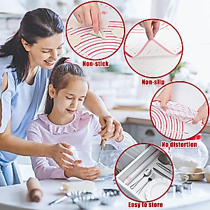 Large Silicone Baking Mat, 16" x 24" Pastry Mat Baking Mats Silicone for Rolling Out Dough Non Slip, Dough Mat Pie Crust Rolling Mat Fondant Mat Oven Liner with Measurement