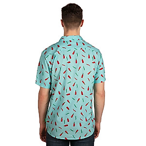 Tipsy Elves Men's Vacation Hot Sauce Summer Hawaiian Shirt Size Small