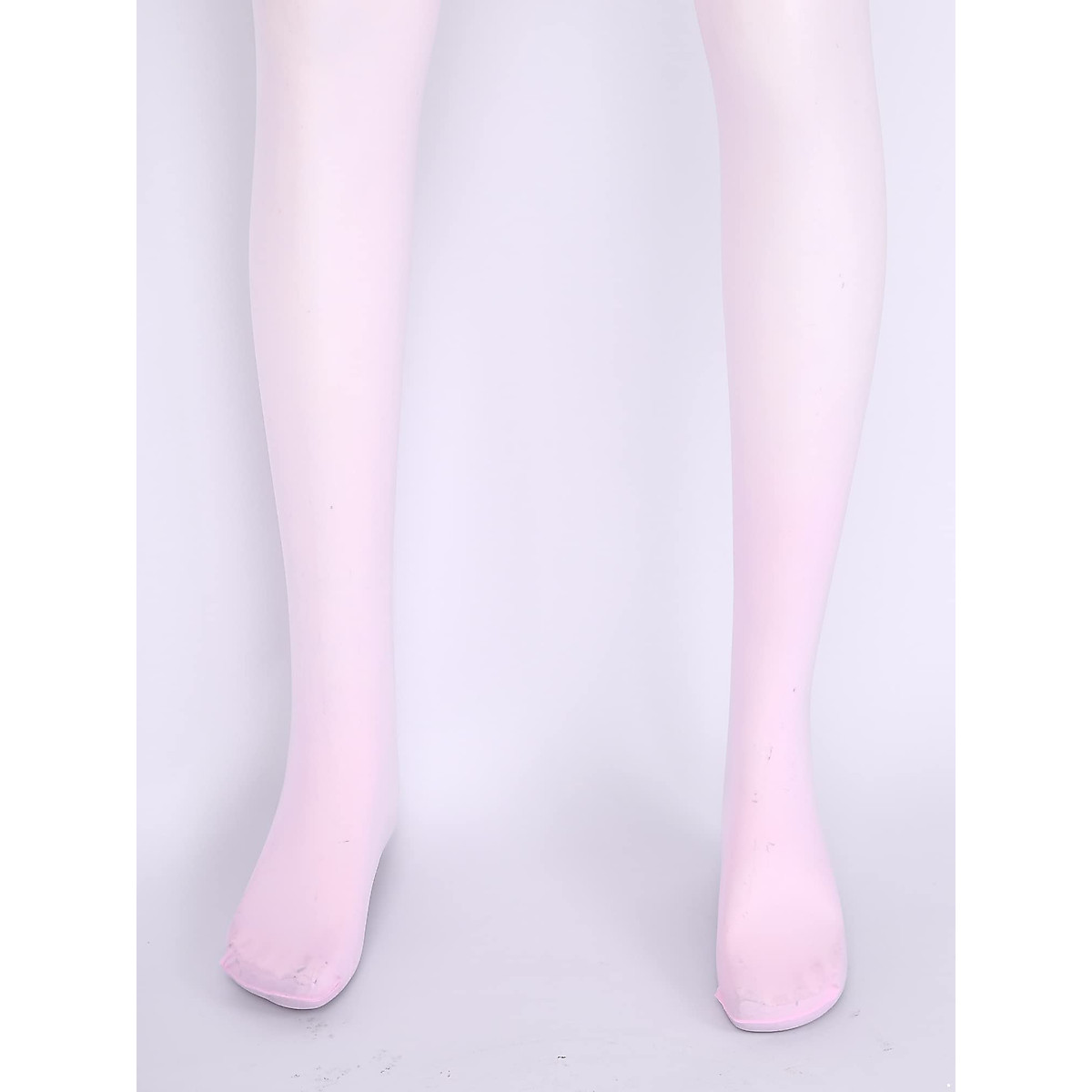 Sxiwei Men Sissy Oil Silk Thigh High Lace Stocking Mesh Sheer Lingerie Tights Pantyhose Socks Underwear Pink Medium