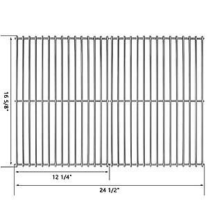 Hisencn Stainless Steel Cooking Grids Grates Grill Grid Replacement for Thermos Grill Parts 461252605, Kirkland Front Avenue 463230703, Charbroil 463261306, Kenmore, Master Chef, BBQ Pro, 16 5/8 inch