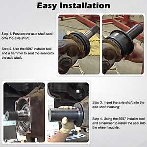 6697 Wheel Knuckle Vacuum Oil Seal Installer Perfectly Fits for Ford 2005 to Current F-250 F-350 Axle Tools, Axle Shaft Seal Installer Tool