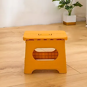 Enforose Folding Step Stool, Portable Strong Space Saving Plastic Footstool for Adults and Kids(Yellow)