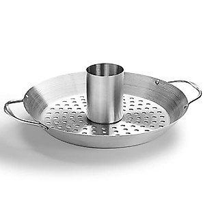 Beer Can Chicken Holder, Stainless Steel Beer Chicken Roaster Pan with Handle and Removable Canister for Grill Smoker Oven, 12 inch Vertical Poultry Roaster Rack BBQ Accessories Dishwasher Safe
