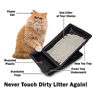 Kitty Lounge Disposable Litter Tray, Black, 50-Pack- Argee RG606/50, Black