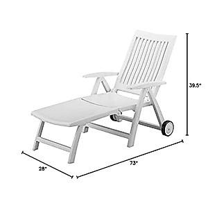 KETTLER Roma Folding Lounger in White Resin