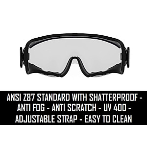 Protective Equip Safety Goggles Over Glasses - Lab Safety Goggles For Eye Protection - Scratch Resistant Clear Safety Goggles Anti Fog-for Men & Women(large)