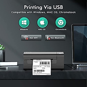 TIN Thermal Label Printer, Thermal Shipping Label Printer 4x6 for Small Business, Label Maker Compatible with Amazon, Ebay, Shopify, FedEx, UPS, USB Label Printer Supports Windows, MacOS, Chromebook