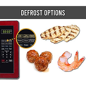 Farberware Classic FMO11AHTBKN 1.1 Cu. Ft. 1000-Watt Microwave Oven with LED Lighting, Metallic Red