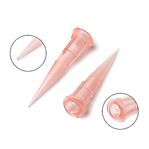Auniwaig Plastic Tapered Pinhead Glue Liquid Dispenser Needles 30ga Dispensing Fill Needle Light Pink 100PCS