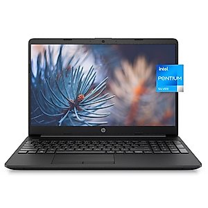 HP 2023 15.6" HD Laptop, Thin and Light, Intel Pentium Silver N5030(4 Cores, Up to 3.1GHz), 4GB RAM, 128GB SSD, Fullsize Keyboard, Webcam, USB-A&C, WiFi 5, Win 11, w/GM Accessories
