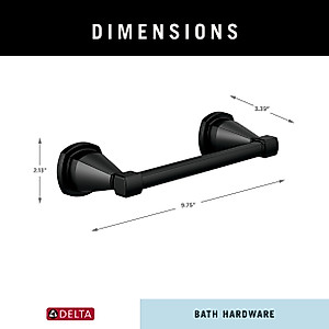Delta Faucet 77655-BL Stryke Double Post Pivoting Toilet Paper Holder, 9.75 x 3.39 x 2.13 Inches, Matte Black