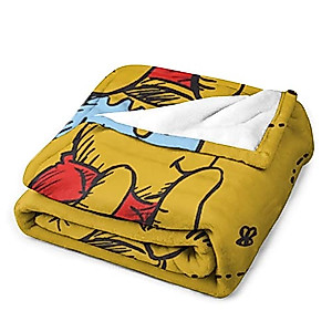 Cute Blanket Cartoon Plush Soft Warm Print Throws for Bed Couch Chair Living Room 60 x 50 in