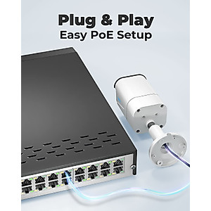 Reolink PoE Commercial Security Camera System Business Bundle, 16 Channel 16 Camera 8MP Smart Person/Vehicle Detection, a 16CH NVR Pre-Installed with 4TB HDD(Include 8 x 18M Cat5 Cable)