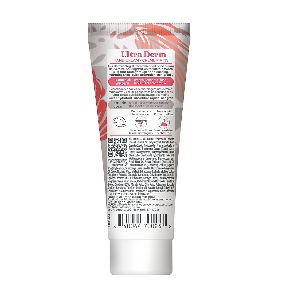 eos Shea Better Hand Cream - Coconut, Natural Shea Butter Hand Lotion and Skin Care, 24 Hour Hydration with Shea Butter & Oil, 2.5 oz, Packaging May Vary