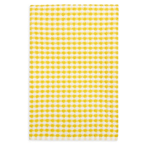Cackleberry Home Gingham Check Terrycloth Kitchen Dish Towel Absorbent Large 18 x 28 Inches with Hanging Loop, Set of 4 (Lemon Yellow)
